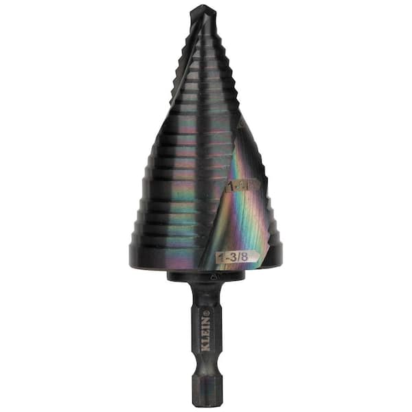 Klein Tools Step Drill Bit, Quick Release, Spiral Flute, 7/8 to 1-3/8 ...