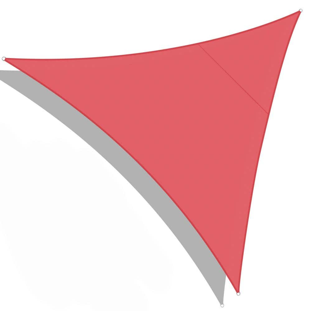 TIRAMISUBEST 9.84 ft. x 9.84 ft. x 9.84 ft. Red Triangle Sun Shade Sail ...