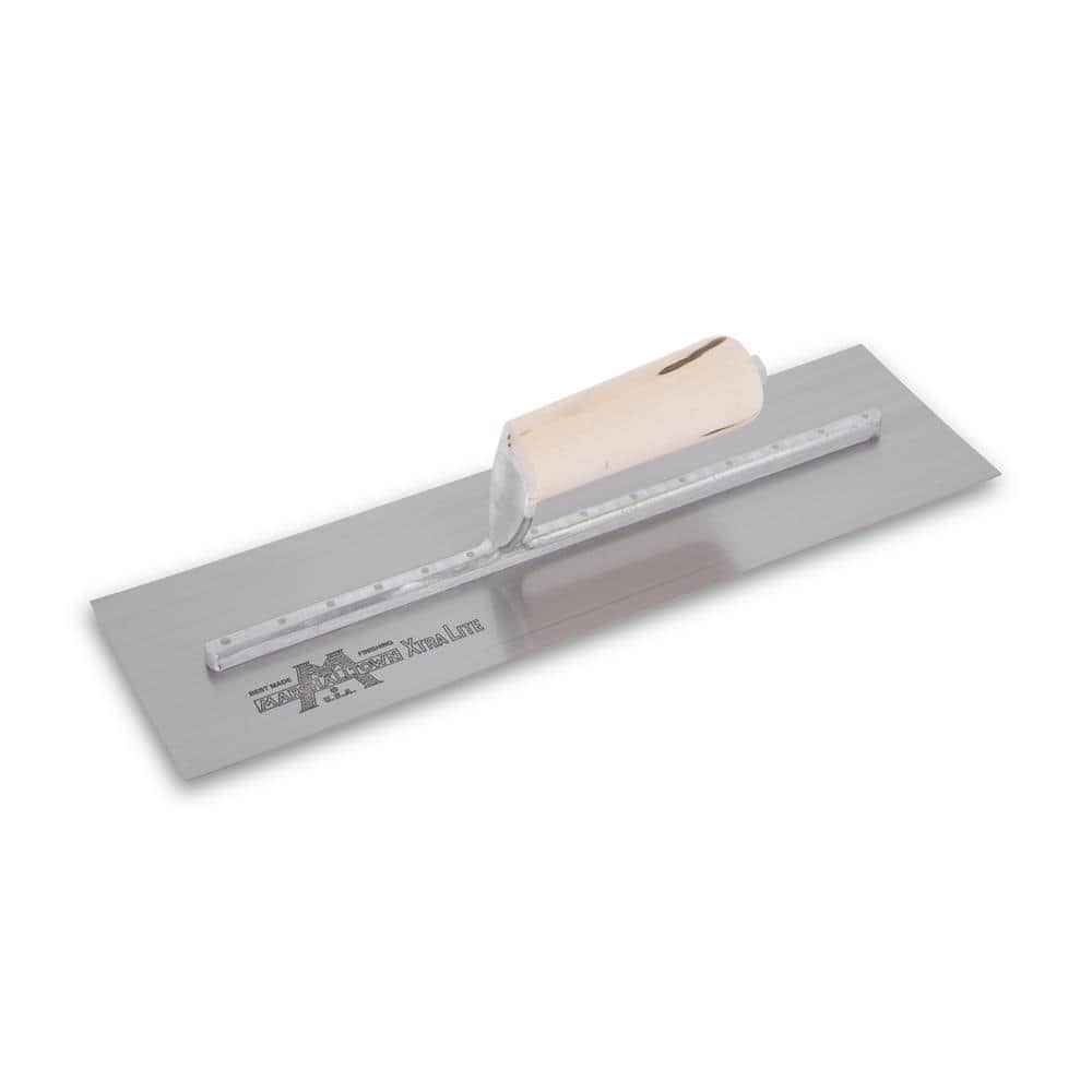 MARSHALLTOWN 16 in. x 4 in. Straight Wood Handle Finishing Trowel MX66 ...