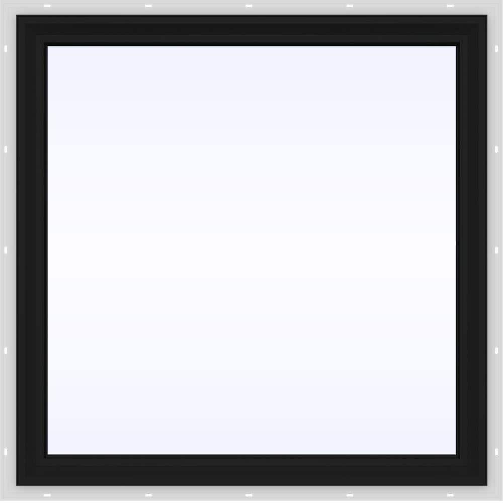 JELD-WEN 36 in. x 36 in. V-2500 Series Bronze Exterior/White Interior ...