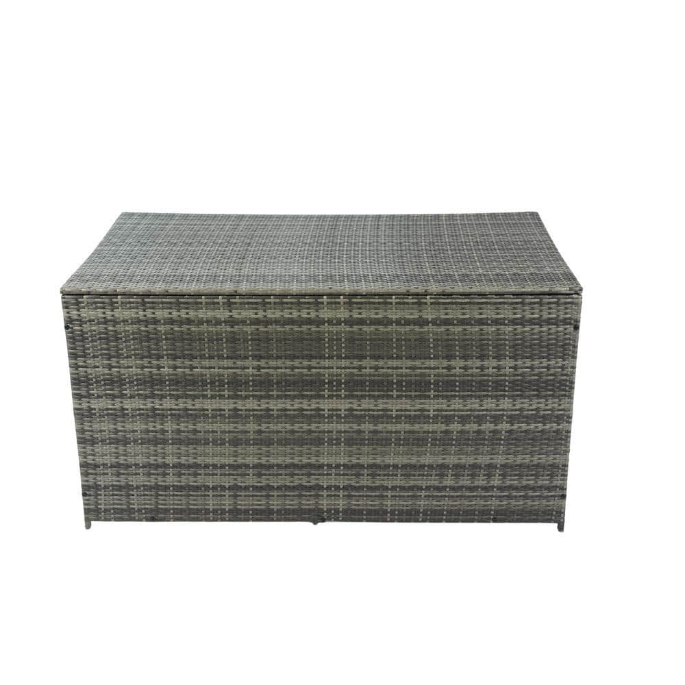 Gtnali Outdoor 200 Gal. Wicker Patio Storage Deck Boxes with Lid, Grey ...