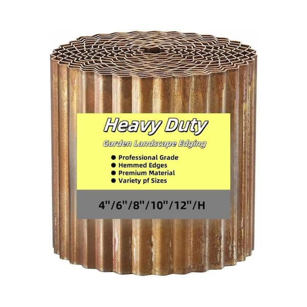 8" x 20' Brown Corrugated Metal Garden Edging Landscape Edging Border ...