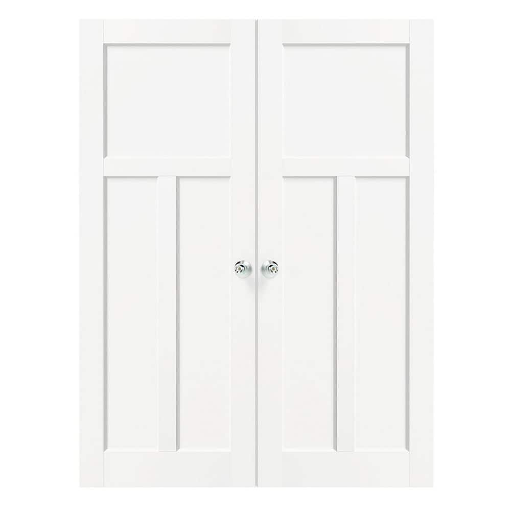 TENONER 60 in. x 80 in. MDF, Composite, Pre-assembled, Primed, White, T ...