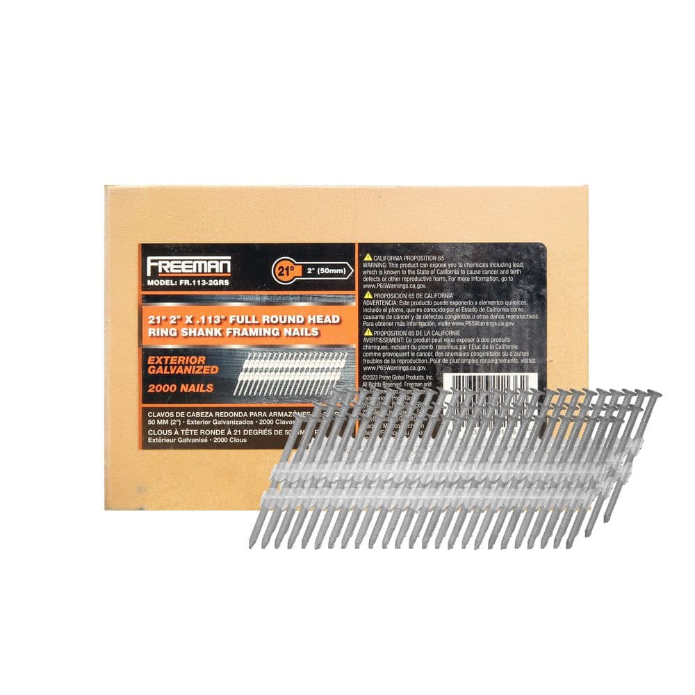 Freeman 21° .113 in. x 2 in. Plastic Collated Hot-Dipped Galvanized ...