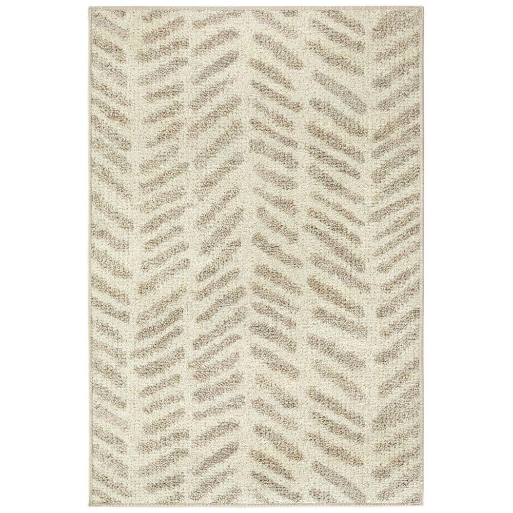 DASH & ALBERT Rowley Machine Washable Grey 3 ft. x 5 ft. Indoor Area ...