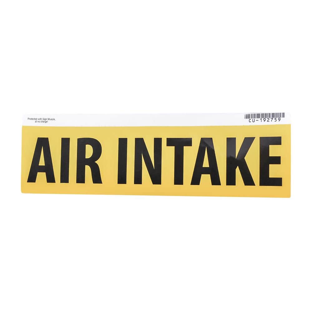 PLUMBFLEX 3 in. x 11.5 in. Yellow Air Intake Gas Safety Decal #4SIGN ...