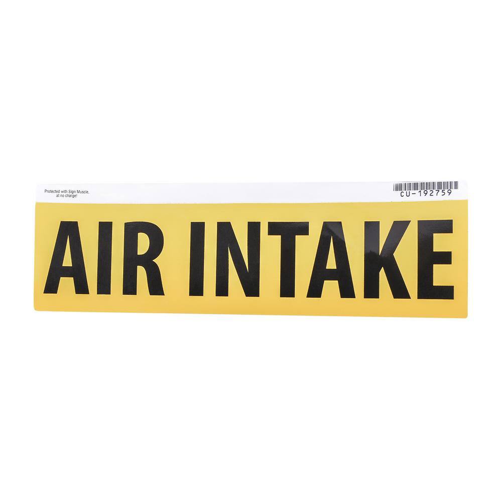 PLUMBFLEX 3 in. x 11.5 in. Yellow Air Intake Gas Safety Decal #4SIGN ...
