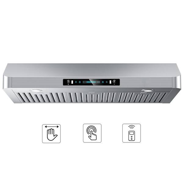 HGUOQ 42 in. 900 CFM Ducted Under Cabint Range Hood in Stainless Steel ...