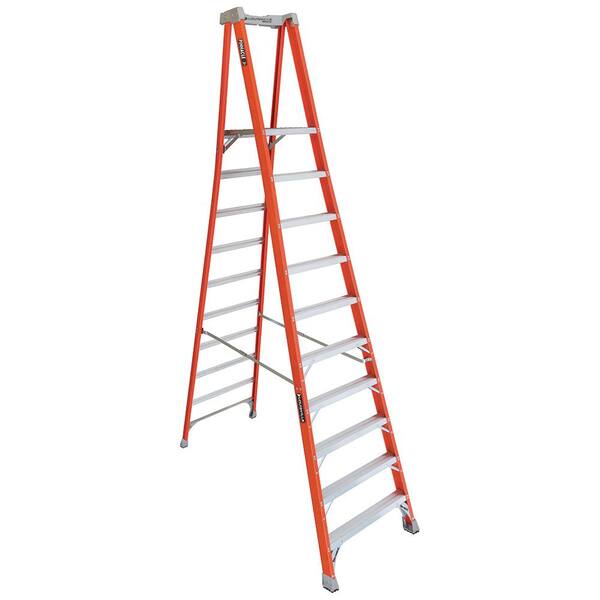 Louisville Ladder 10 ft. Fiberglass Pinnacle Platform Ladder with 300 ...