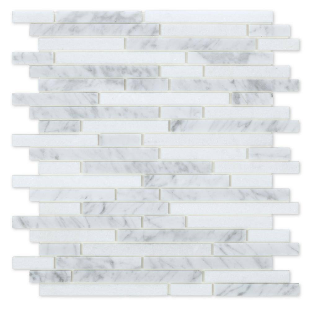 SpeedTiles Narwhal White and Gray 4 in. x 4 in. Marble Peel and Stick ...