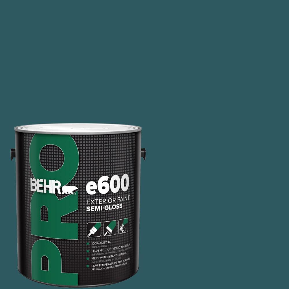 BEHR PRO 1 gal. #QE-47 Petro Blue Semi-Gloss Exterior Paint PR67301 ...