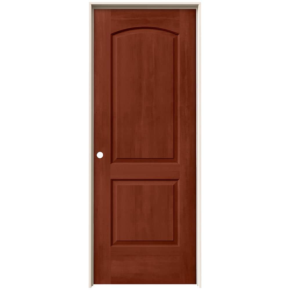 JELD-WEN 32 in. x 80 in. Caiman 2 Panel Right-Hand Solid Core Amaretto ...
