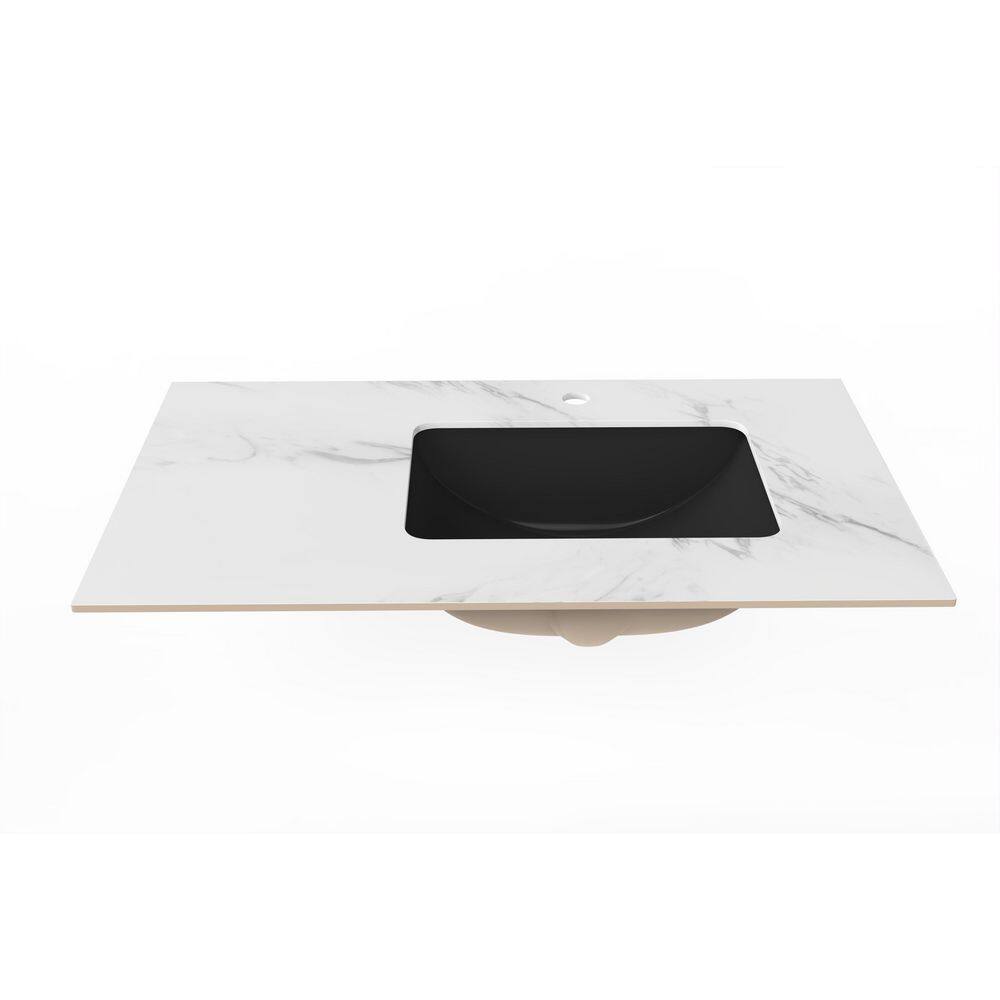 castellousa Cassandra 36 in. W x 22 in. D Porcelain Vanity Top in White ...
