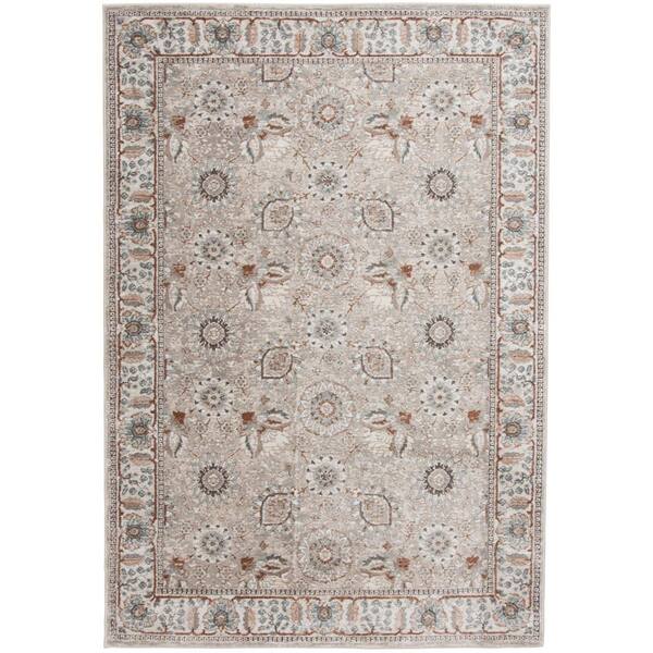 Home Decorators Collection Reynell Gray 6 ft. x 9 ft. Floral Area Rug ...