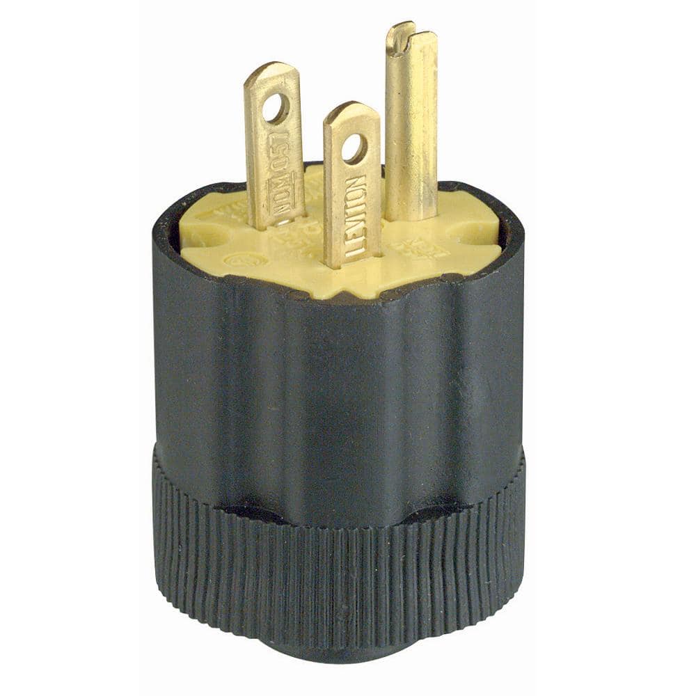 Leviton 3-Wire Rubber Plug, Black/Yellow 113 113 - The Home Depot