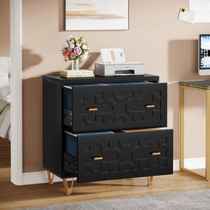 MAYKOOSH Black, 5-Drawer with Shelf, Office File Cabinets Wooden File ...