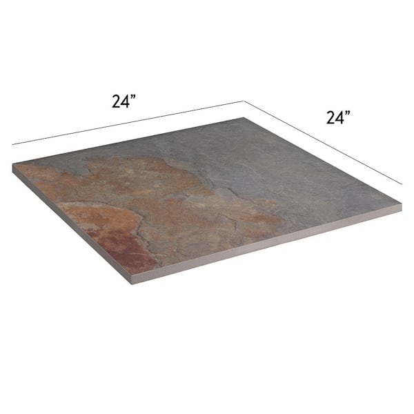 Corso Italia Flagstone Gold 24 in. x 24 in. x 0.75 in. Stone Look ...