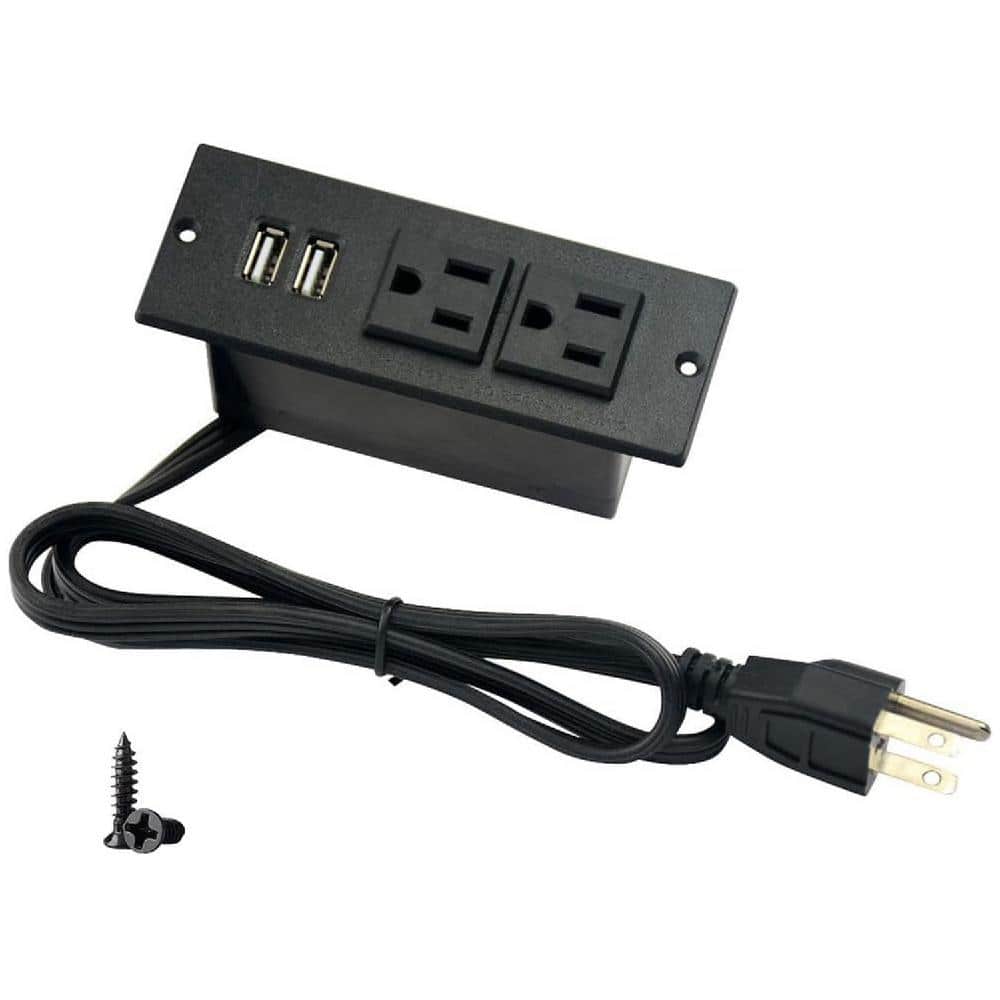 Lukyamzn Desktop Power Strip with 2 Outlets 2 USB 2.1 Amp Insert ...
