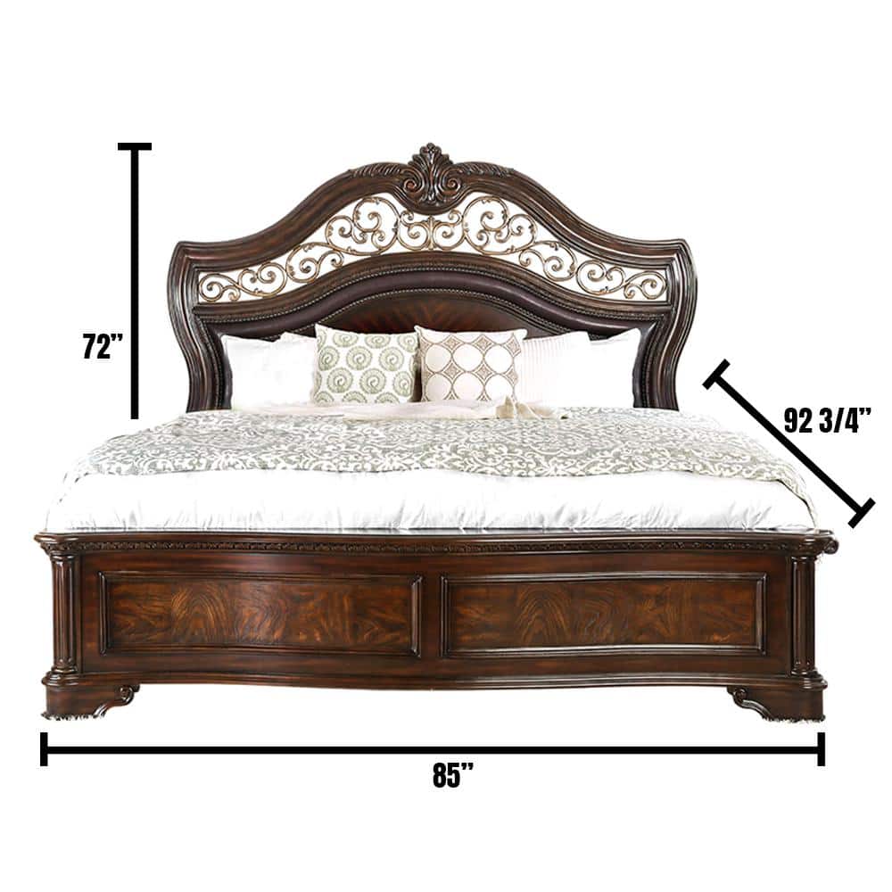 William's Home Furnishing Menodora Brown Cherry California King Bed ...