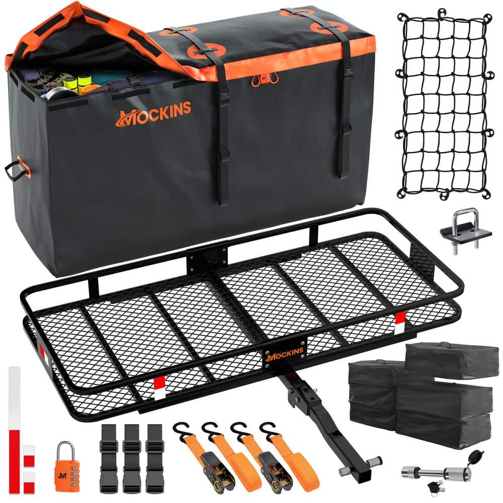Mockins 60 in. x 24 in. x 6 in. Hitch Cargo Carrier with 30 cu. ft ...