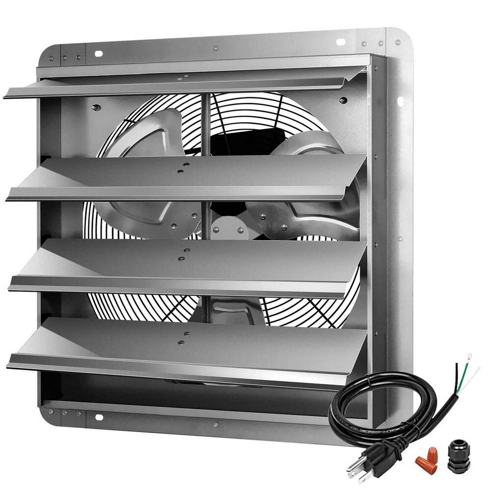 Elexnux 16 in. 1200 CFM Silver Electric Power Aluminum Gable Mount ...