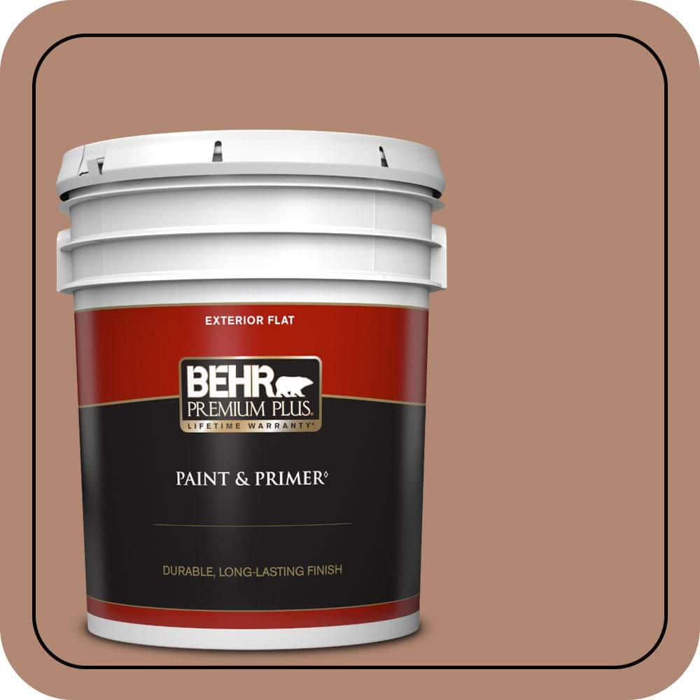 BEHR PREMIUM PLUS 5 gal. #S200-5 Minestrone Flat Exterior Paint ...