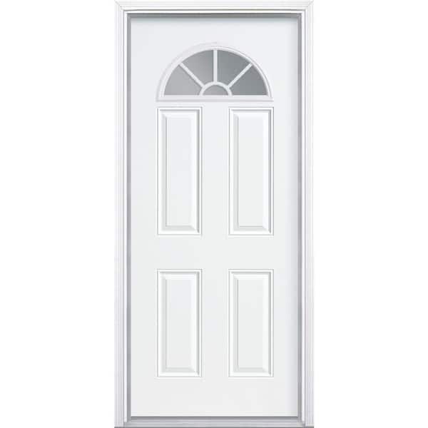 Masonite 32 in. x 80 in. Premium Fan Lite Right Hand Inswing Primed ...