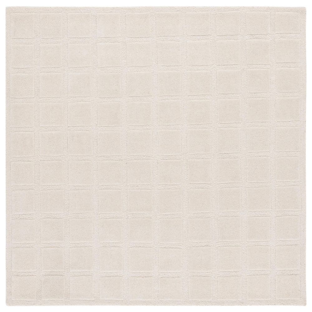 SAFAVIEH Mykonos 6 ft. x 6 ft. Ivory Solid Tile Square Area Rug MKN301A-6SQ - The Home Depot