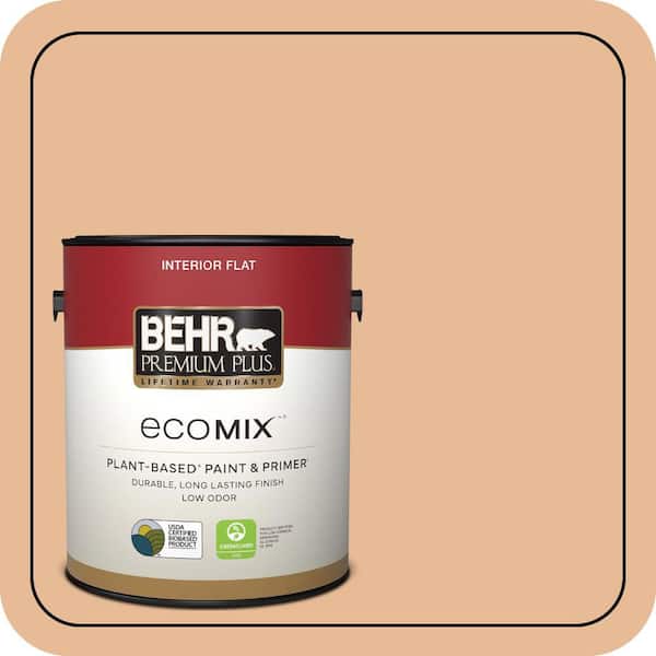 BEHR PREMIUM PLUS 1 gal. #280C-3 Fresh Praline Flat EcoMix Plant-Based ...