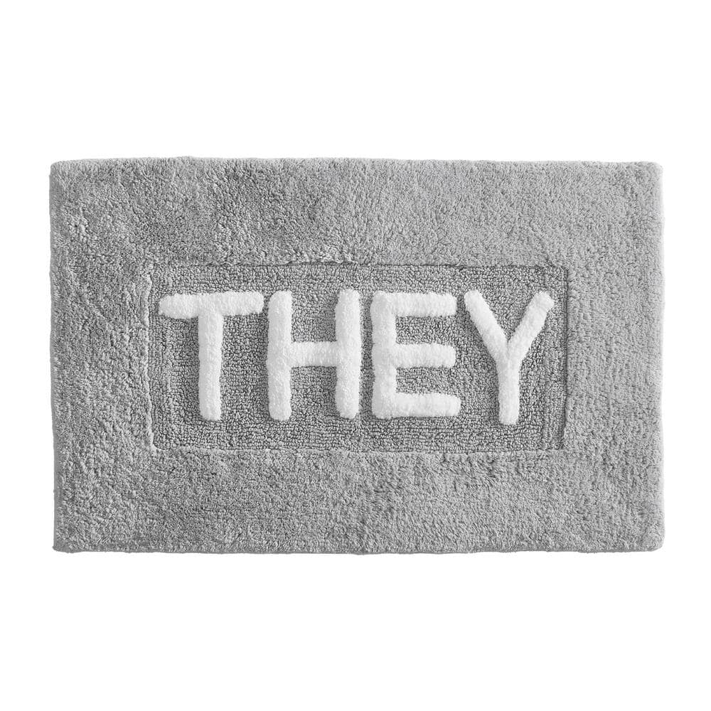 Jean Pierre Novelty Grey 21 in. x 34 in. They Cotton Bath Rug YMB018768 ...