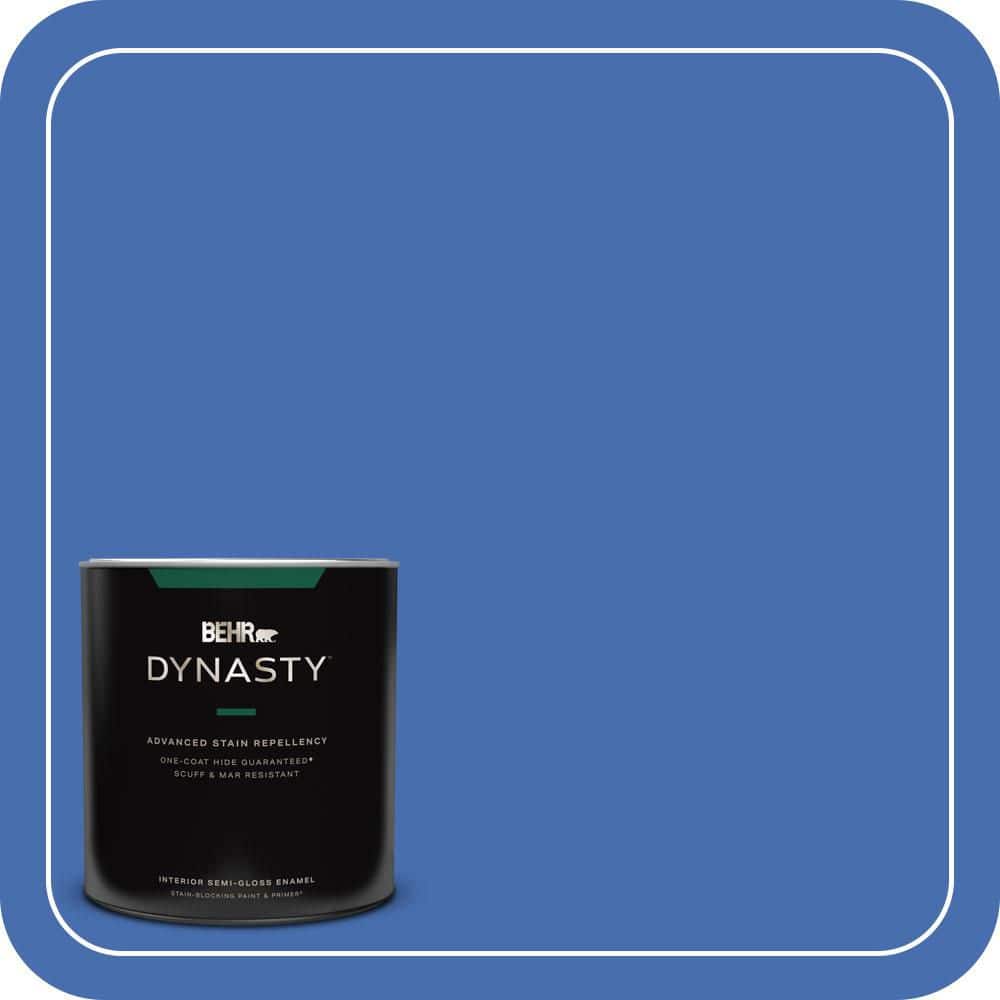 BEHR DYNASTY 1 qt. #PPU15-05 New Age Blue One-Coat Hide Semi-Gloss ...