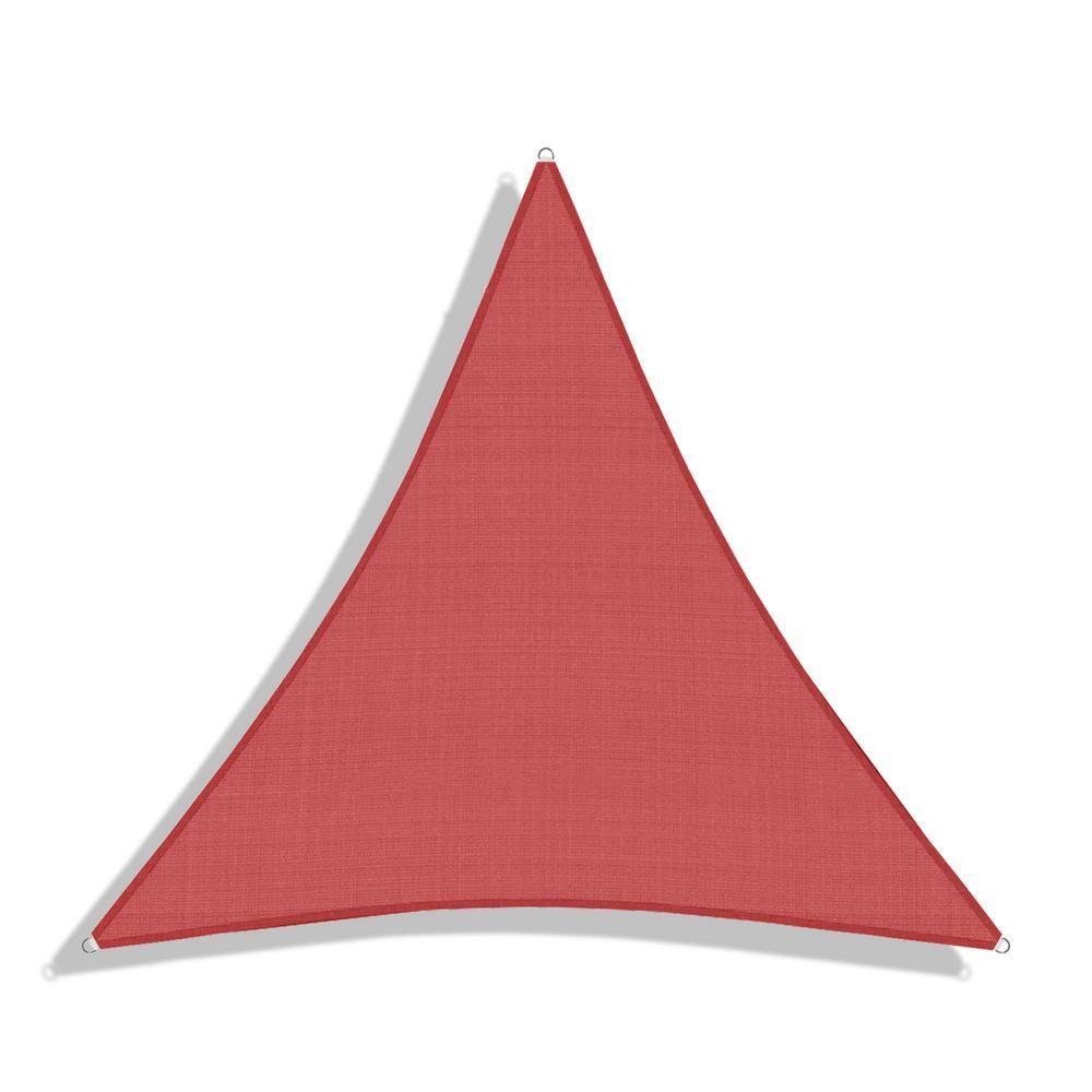 BANSA ROSE 16 ft. x 16 ft. Red Triangle Heavy Weight Sun Shade Sail ...