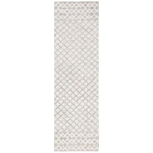 SAFAVIEH Abstract Ivory/Gray 8 ft. x 10 ft. Geometric Distressed Area ...