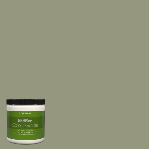 BEHR PREMIUM PLUS 8 oz. #S380-5 Milkweed Pod Semi-Gloss Interior ...