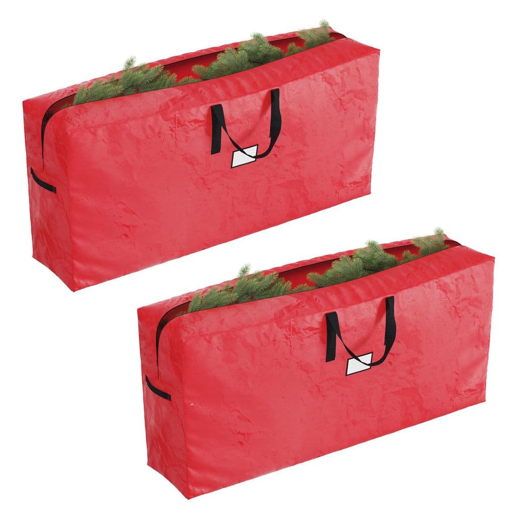 Pure Garden Red Artificial Christmas Tree Storage Bag Set - Zippered ...