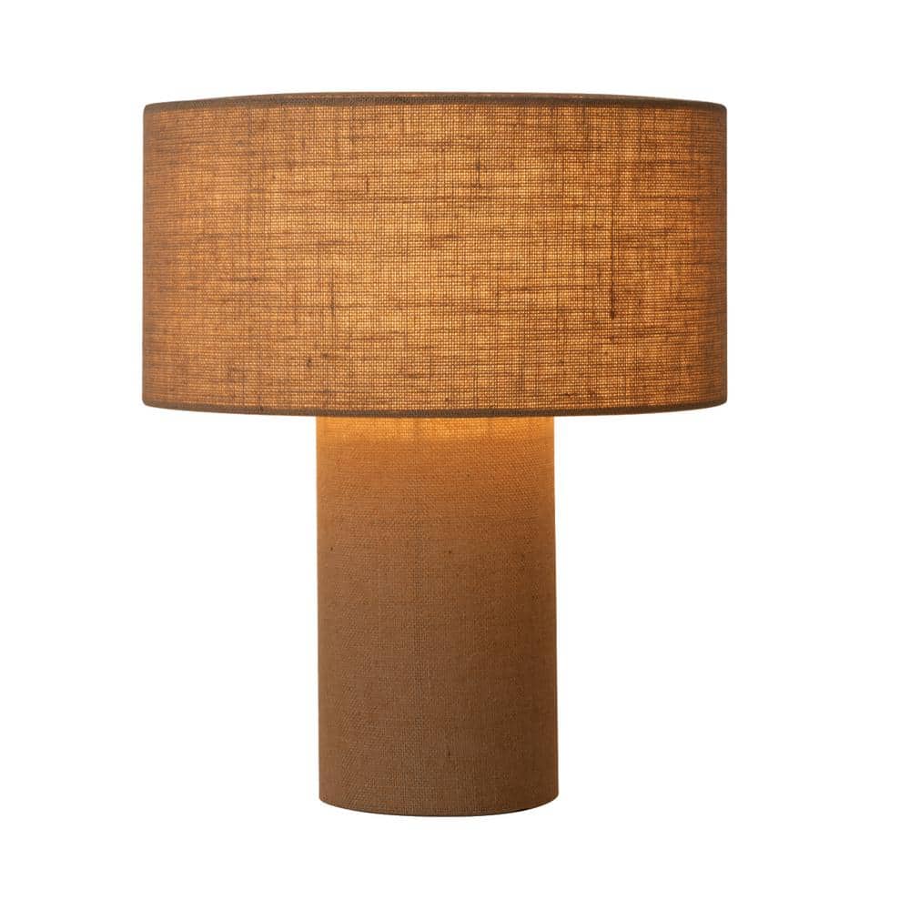NOVA of California Moonlight 20 in. Beige Table Lamp Woven Burlap Shade ...