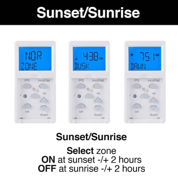 Defiant 15 Amp In-Wall 3-Way Daylight Adjusting Digital Timer Switch ...