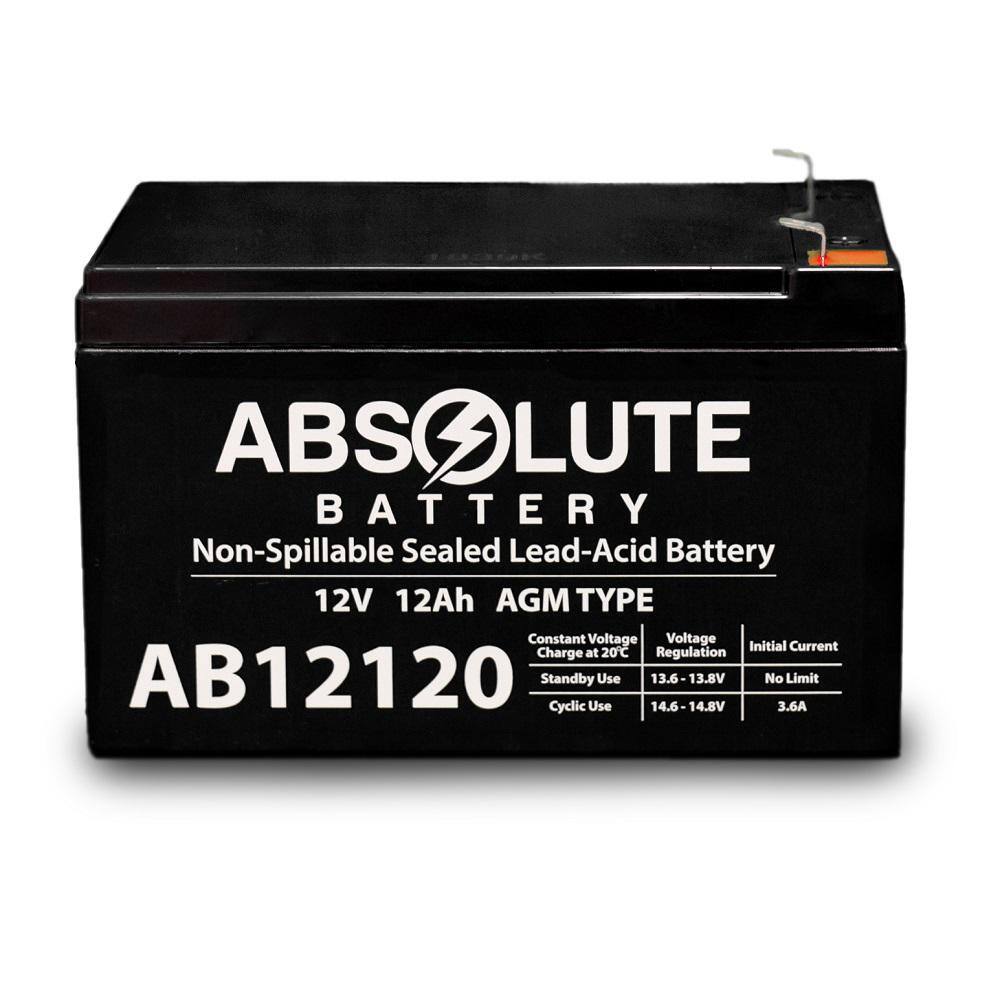 ABSOLUTE BATTERY 12-Volt 12 Ah F2 Sealed Lead Acid (SLA) Rechargeable ...