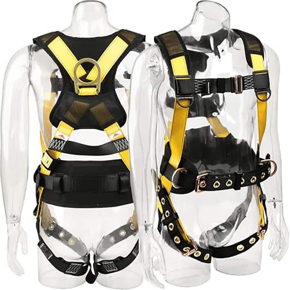 KIWDZFU Industrial Fall Protection Safety Harness 3D-Rings Waist and ...
