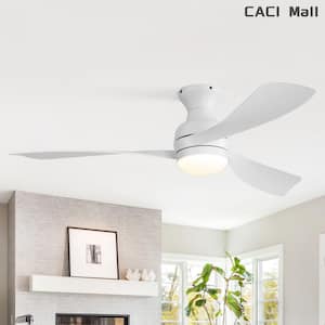 CACI Mall 52 in. Indoor/Outdoor Standard Modern White and Beige Flush ...