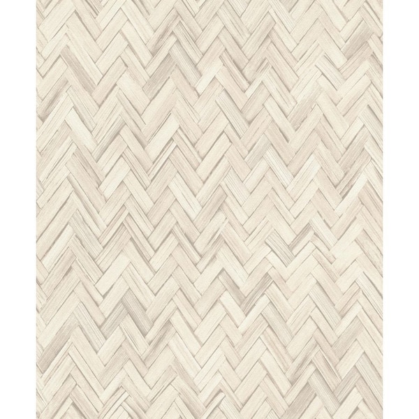 A-Street Prints Ellery Beige Herringbone Wallpaper Sample 4202 ...