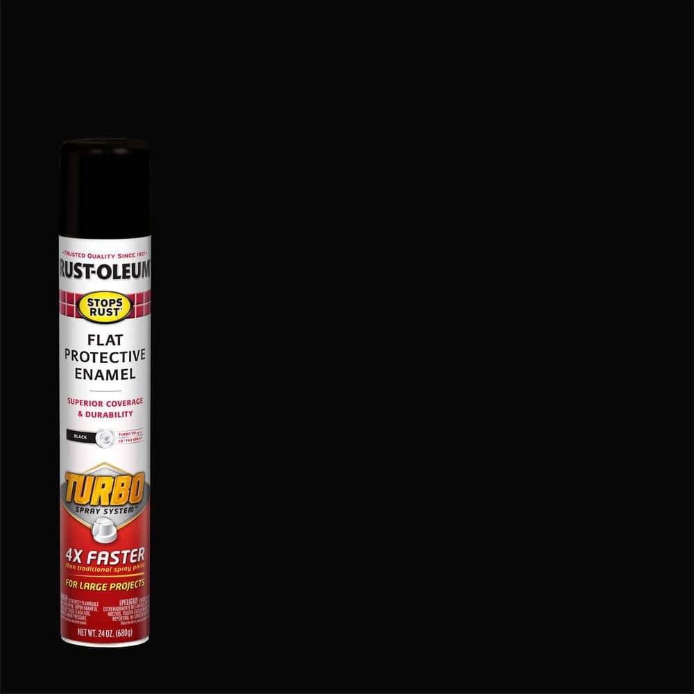 Rust-Oleum Stops Rust 24 oz. Turbo Spray System Flat Black Spray Paint ...