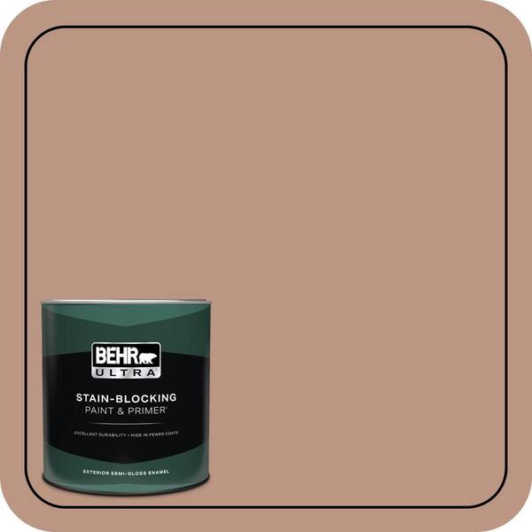BEHR ULTRA 1 qt. #S190-4 Spiced Brandy Semi-Gloss Enamel Exterior Paint ...