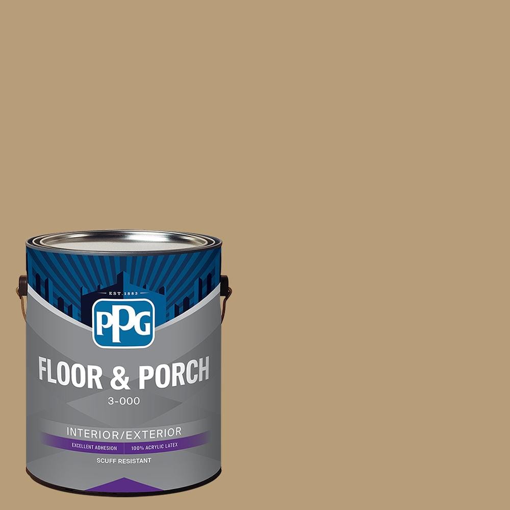 PPG 1 gal. PPG1086-5 Earthy Ocher Satin Interior/Exterior Floor and ...