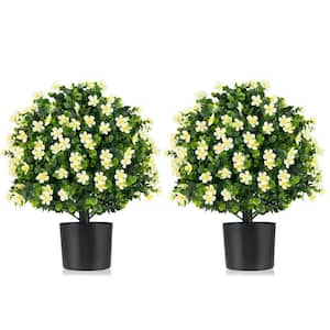 ANGELES HOME 2-Pack 21.5 in. Artificial Shrub Bushes, Lavender Flowers ...
