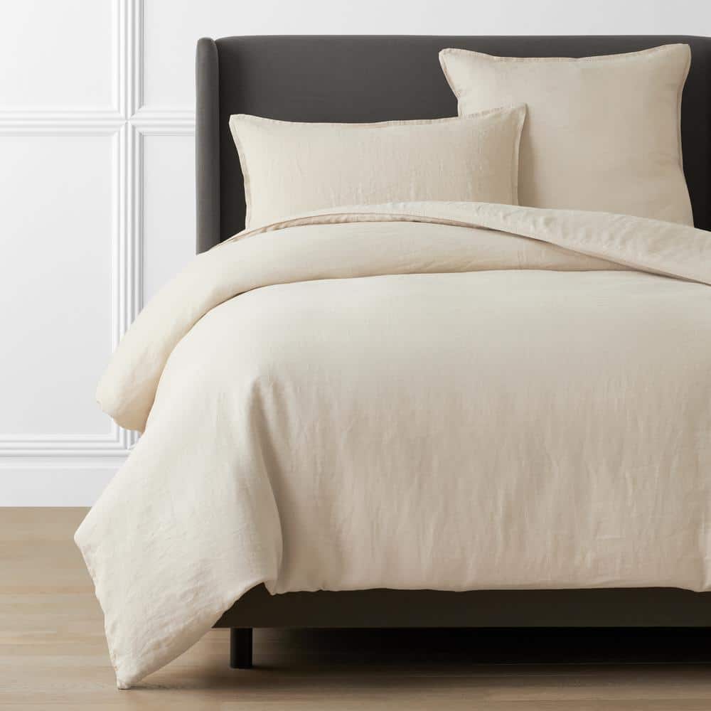 The Company Store Legends Hotel Parchment Washed Linen Full/Queen Duvet ...