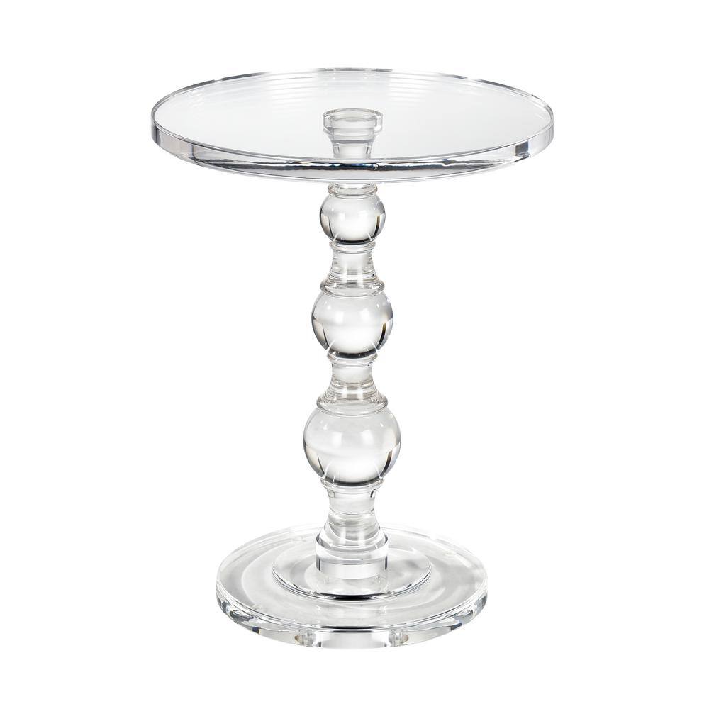 Cliffwood 18 in. Clear Round Acrylic Accent Table HD-231025688 - The ...