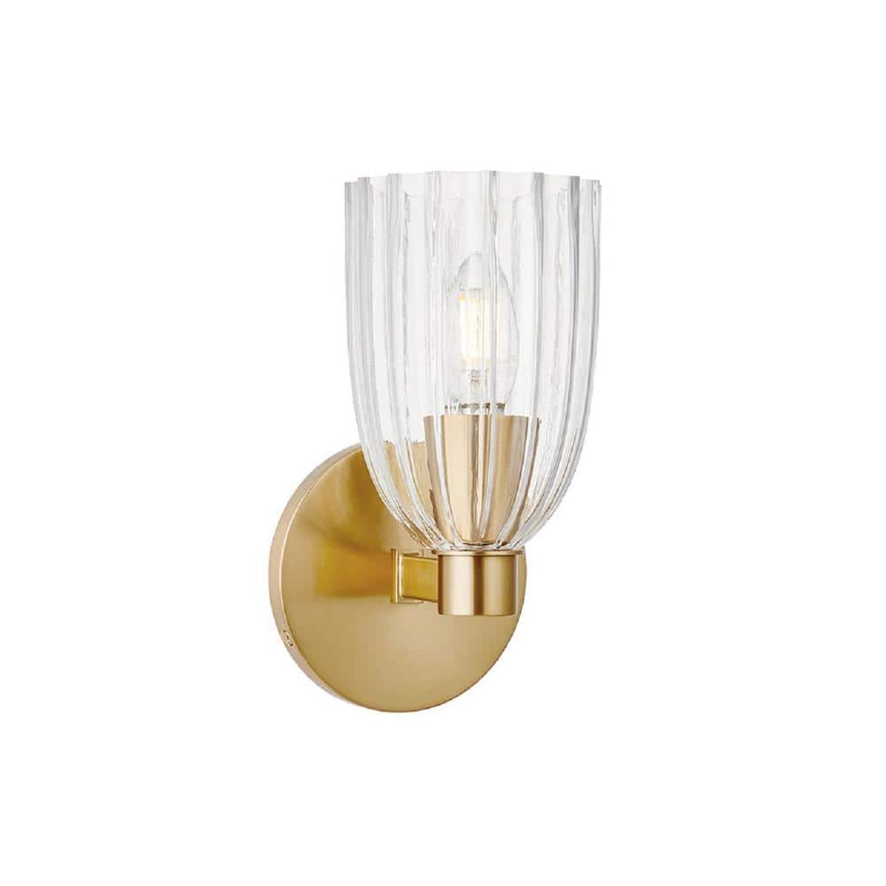 TUXEDO PARK LIGHTING 5 in. W x 9.38 in. H 1-Light Natural Brass ...