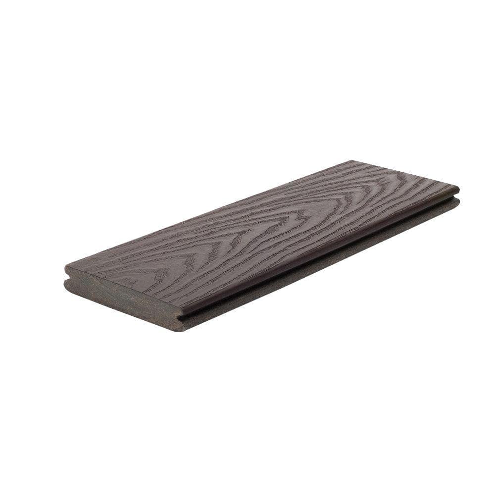 Trex Select 1 in. x 5-1/2 in. x 12 ft. Woodland Brown Grooved Edge ...