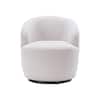 URTR Ivory Teddy Faux Fur Fabric Accent Armchair Modern 360° Swivel ...